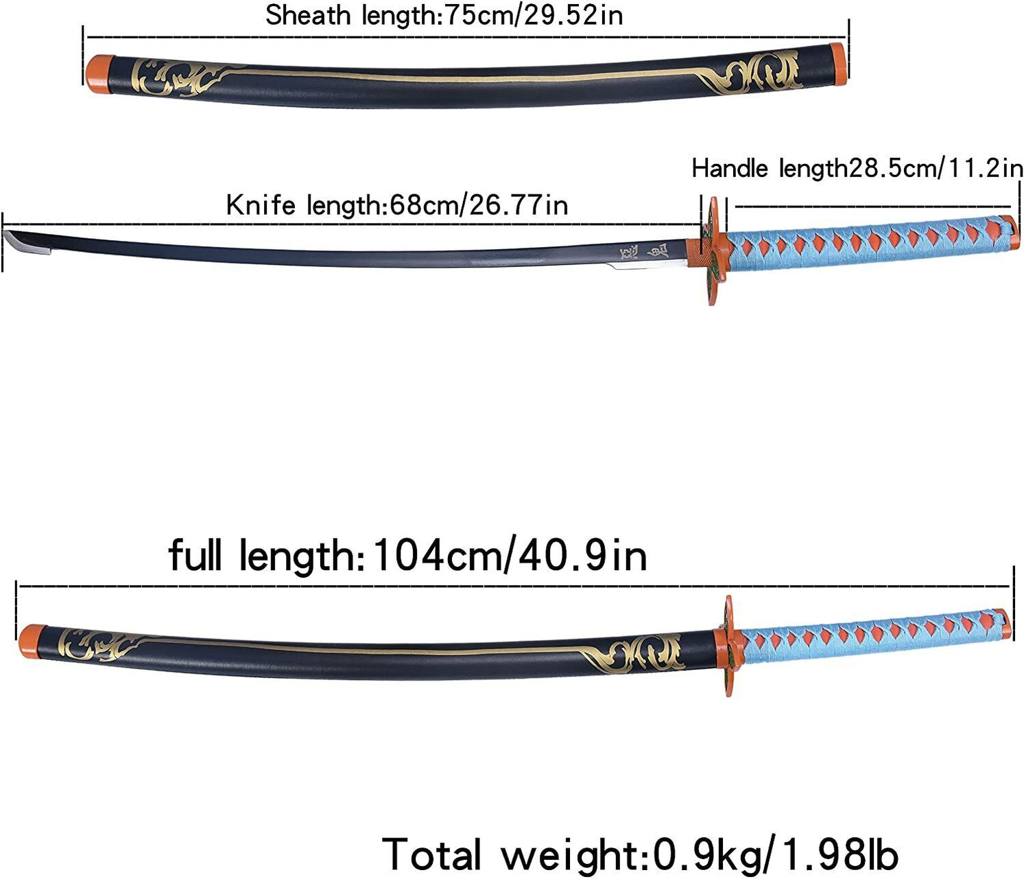 41" Metal Demon Slayer Kochou Shinobu Samurai Sword Katana Series Anim — Kinstore